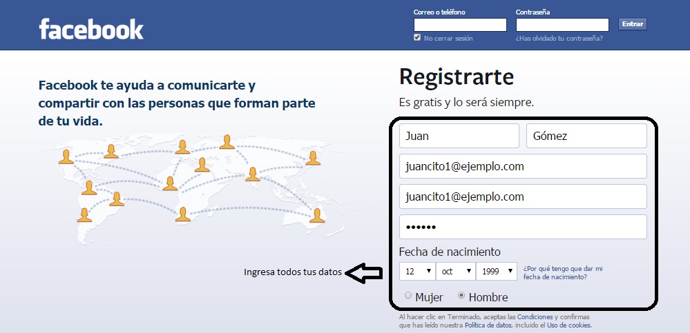 Cómo registrarse en facebook - 5 pasos - Tecnología Doncomos.com