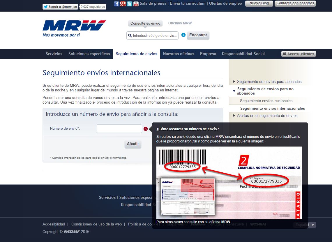 Cómo hacer seguimiento de MRW - 8 pasos - Tecnología Doncomos.com